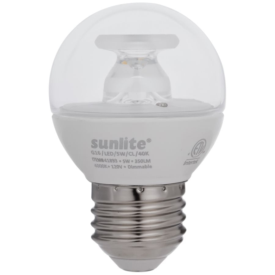 Sunlite G16 LED Bulbs 6-Pack, 5W Cool White (4000K) – lightingnbeyond.com