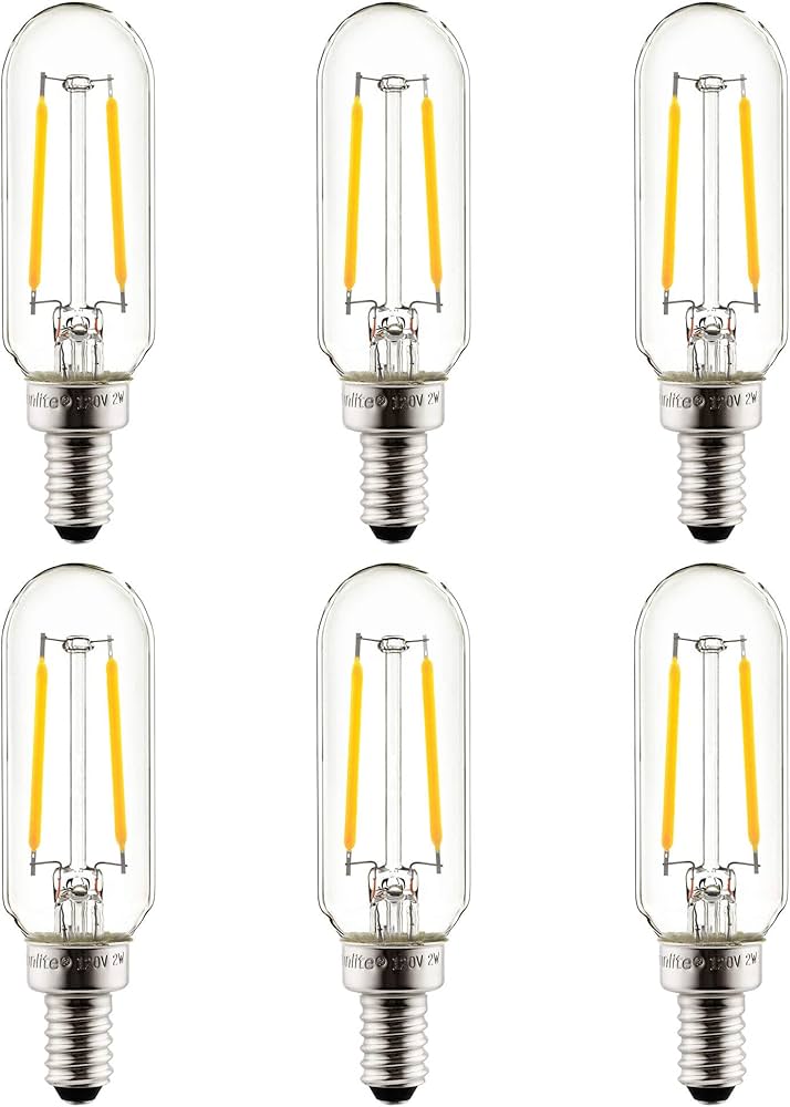 Sunlite T8 LED Bulbs 2W – 2200K E12 Base Dimmable (6-Pack ...