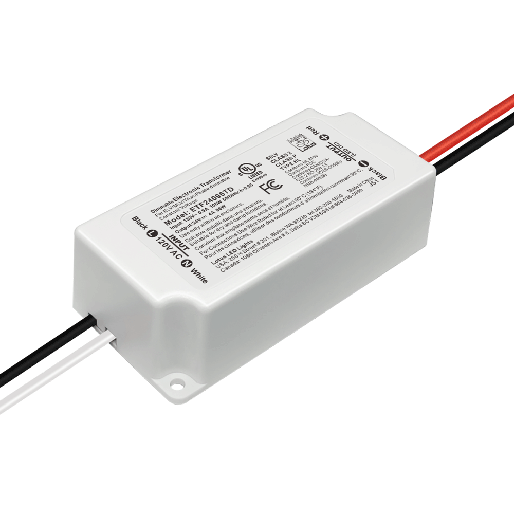 24V DC 96W Mini Electronic Transformer 4A Triac Dimmable 120VAC input ...