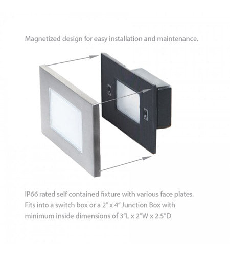 WAC 4071-30BK - 9-15V Step And Wall Light - Rectangle – lightingnbeyond.com