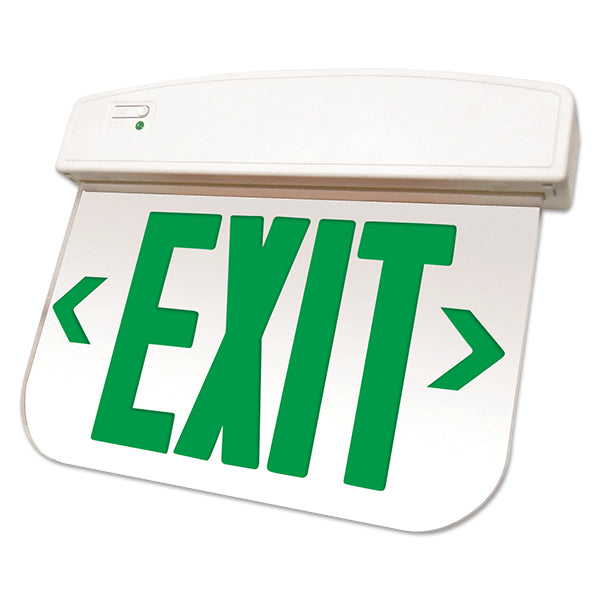 Exitronix QXEDGP-D-GM-WB-WH - LED Thermoplastic Edgelit Exit - Double ...