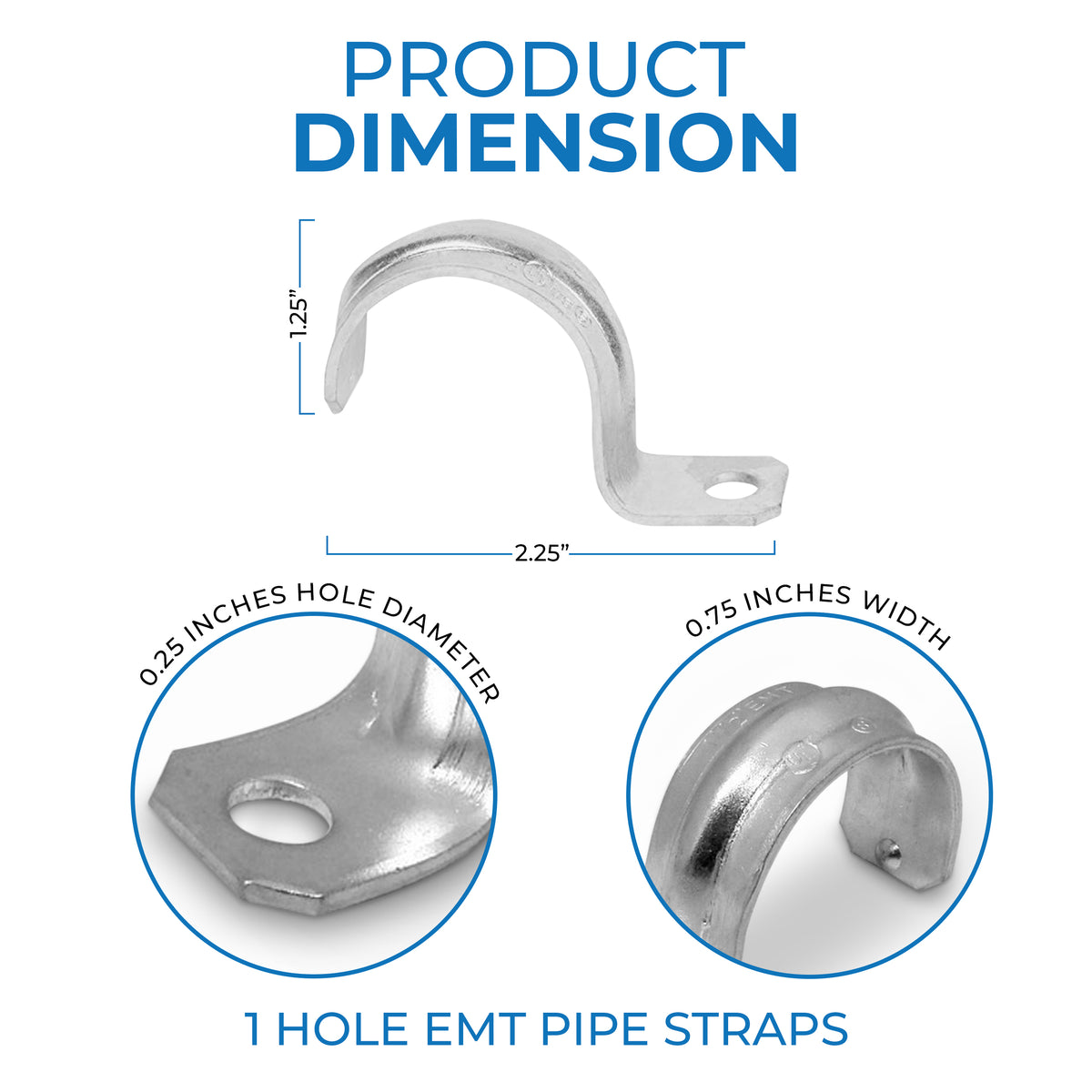 Morris Products 19402 1 inch EMT 1 Hole Strap (Pack of 100 ...