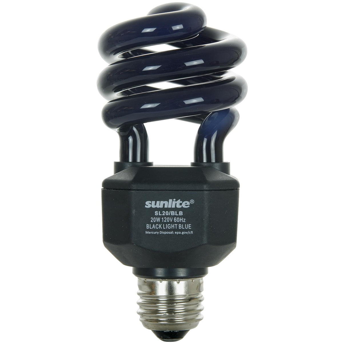 Compact Fluorescent - Black Light Spiral - 20 Watt - 15 Lumens - Black ...